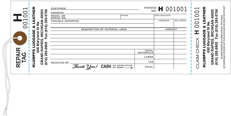 Custom Repair Tags | St. Louis Tag