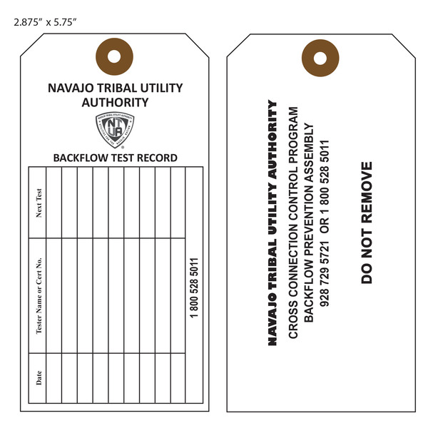 Custom Backflow Inspection Tags