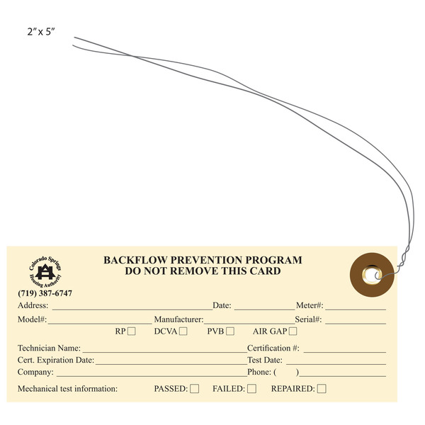 Custom Backflow Inspection Tags