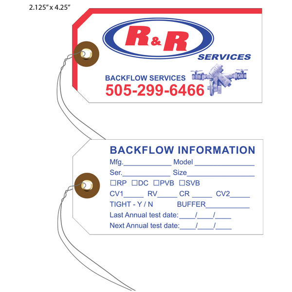 Custom Backflow Inspection Tags