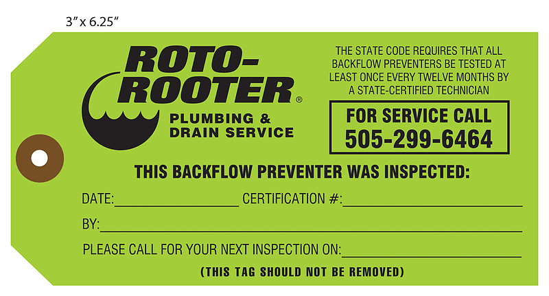 Custom Backflow Inspection Tags