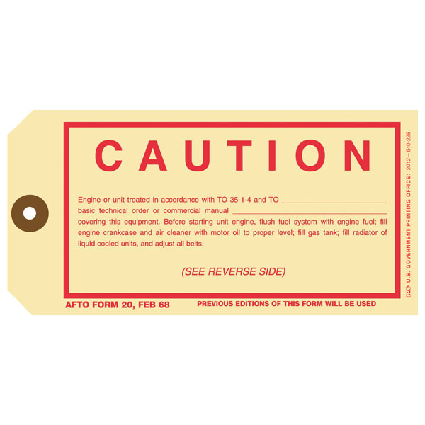 Custom Printed Caution Safety Tags | St. Louis Tag
