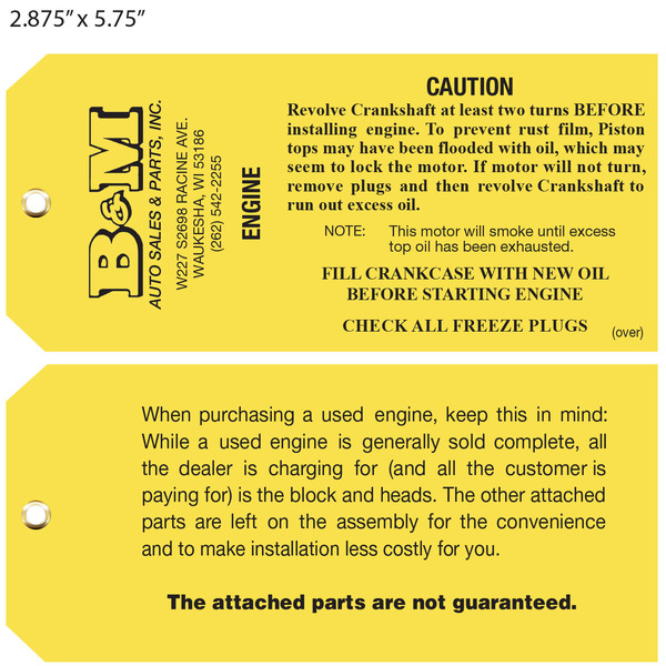Custom Printed Caution Safety Tags | St. Louis Tag