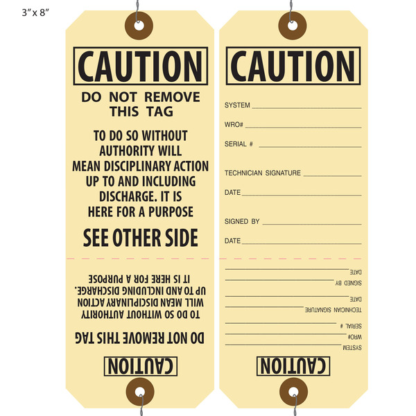 Custom Printed Caution Safety Tags | St. Louis Tag