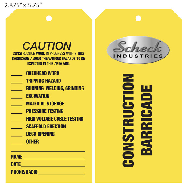 Custom Printed Caution Safety Tags | St. Louis Tag