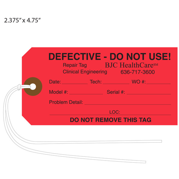 Custom Defective Hang Tags (Do Not Use Tags) | St. Louis Tag