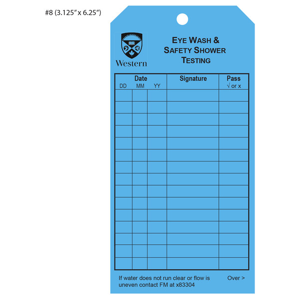 Custom Eyewash Inspection Hang Tags | St. Louis Tag