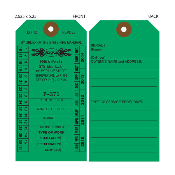 Custom Fire Extinguisher Tags For Your Brand | St. Louis Tag