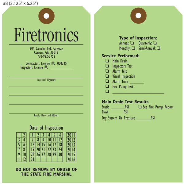 Custom Fire Extinguisher Tags For Your Brand | St. Louis Tag