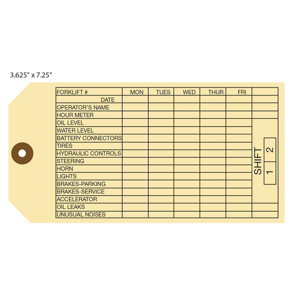Custom Forklift Inspection Hang Tags | St. Louis Tag