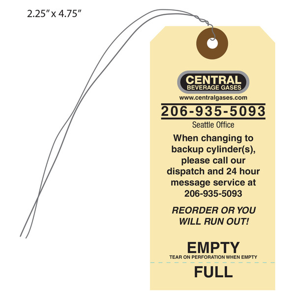 Empty, In-Use, Full Gas Cylinder Tags | Custom Hang Tags