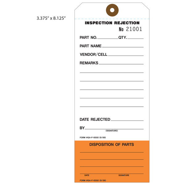 Custom Inspection Hang Tags | St. Louis Tag