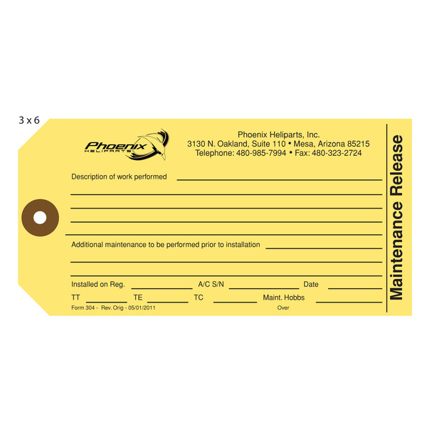 Custom Maintenance Record Hang Tags | St. Louis Tag