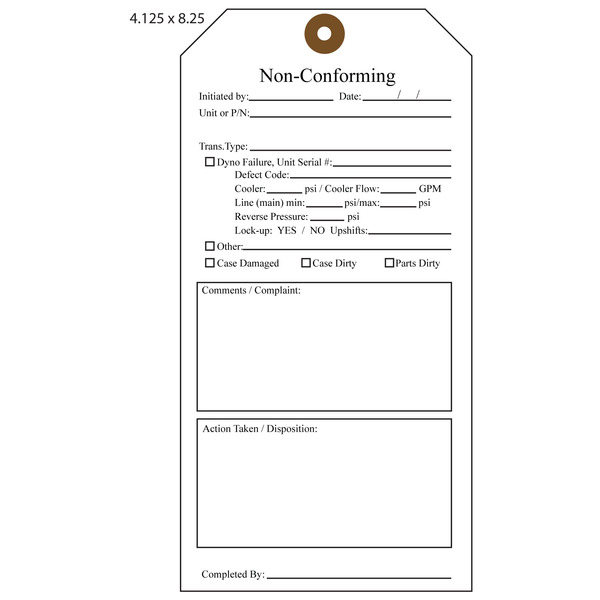 Custom Non-Conformance Hang Tags | St. Louis Tag