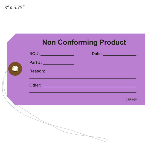 Custom Non-Conformance Hang Tags | St. Louis Tag