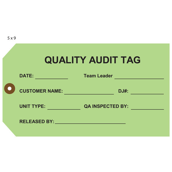 Custom Printed Q.A. Quality Audit Approved Hang Tags | St. Louis Tag