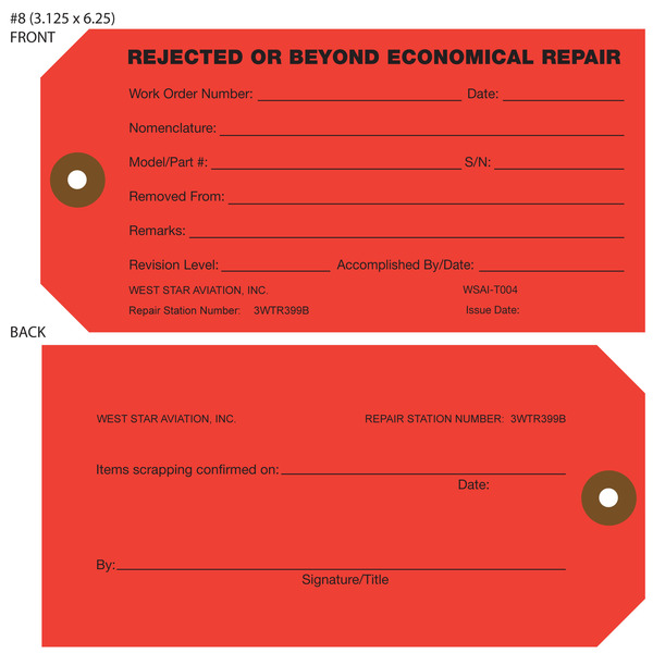 Custom Rejected Hang Tags | St. Louis Tag