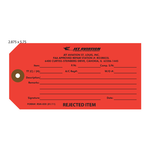 Custom Rejected Hang Tags | St. Louis Tag