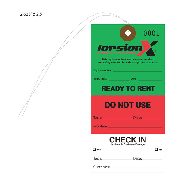 Custom Ready to Rent & Equipment Rental Tags