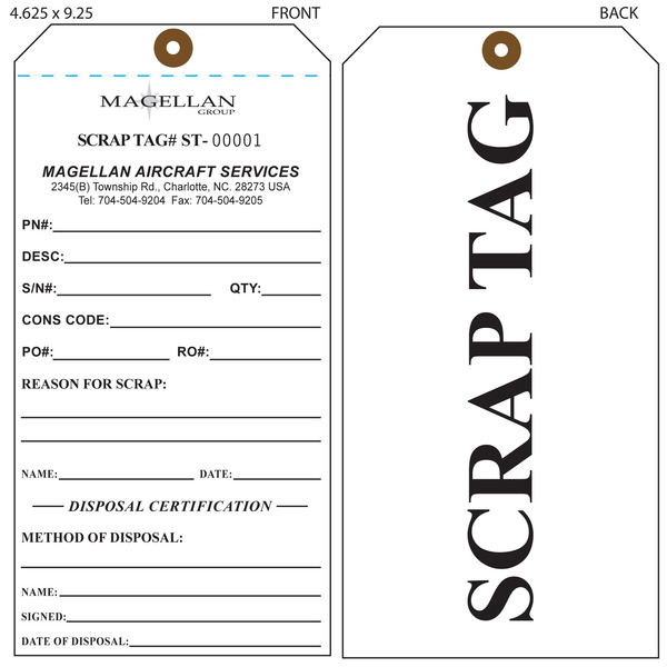 Custom Scrap Hang Tags | St. Louis Tag