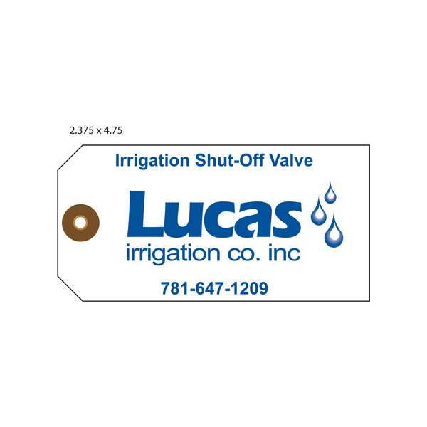 Custom Water Shut Off Tags | St. Louis Tag
