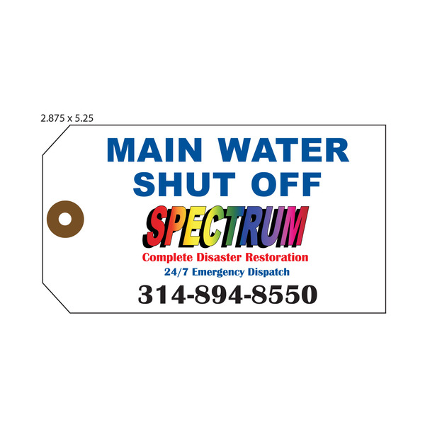 Custom Water Shut Off Tags | St. Louis Tag