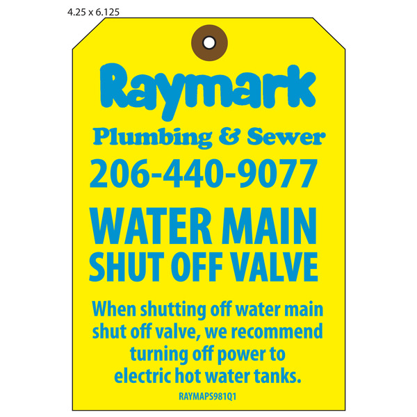 Custom Water Shut Off Tags | St. Louis Tag
