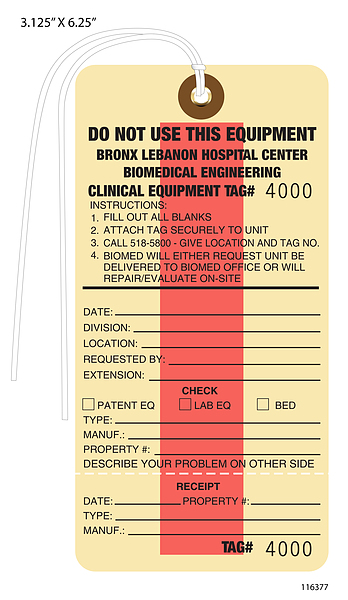 Custom Medical Device & Equipment Tags | St. Louis Tag