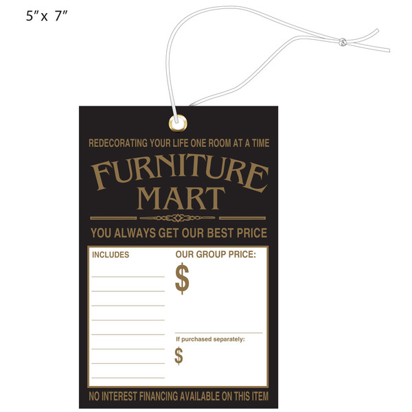Custom Furniture Price Tags | St. Louis Tag Custom Furniture Price Tags | St. Louis Tag
