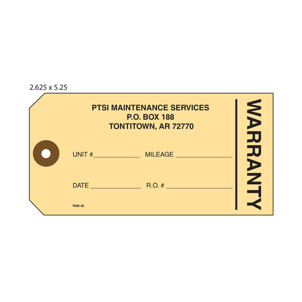 Custom Warranty Tags | St. Louis Tag